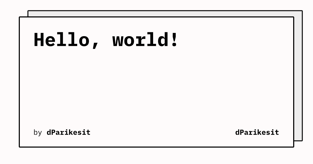 Hello, world! | dParikesit